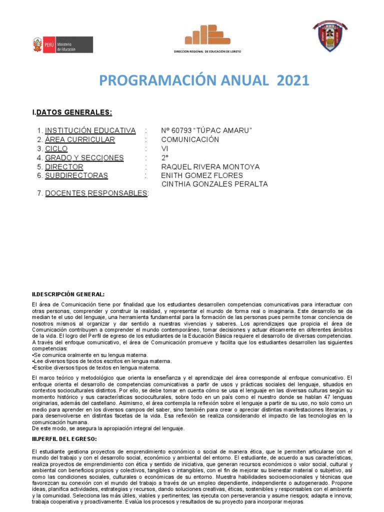 Rocio Ramirez 2° Programación Túpac 2021 | PDF | Aprendizaje | Interculturalidad