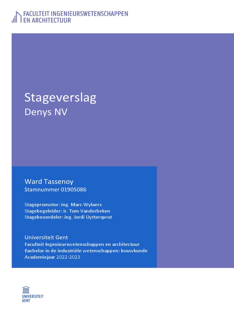 Stageverslag Tassenoy Ward Denys | PDF