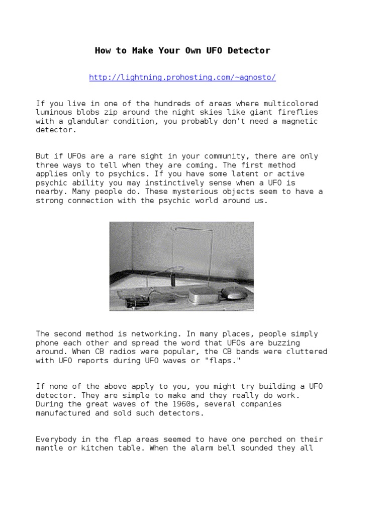How To Make Your Own Ufo Detector - Mad Abe | PDF | Magnet | Detector ...