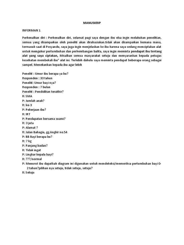 Manuskrip Wawancara | PDF