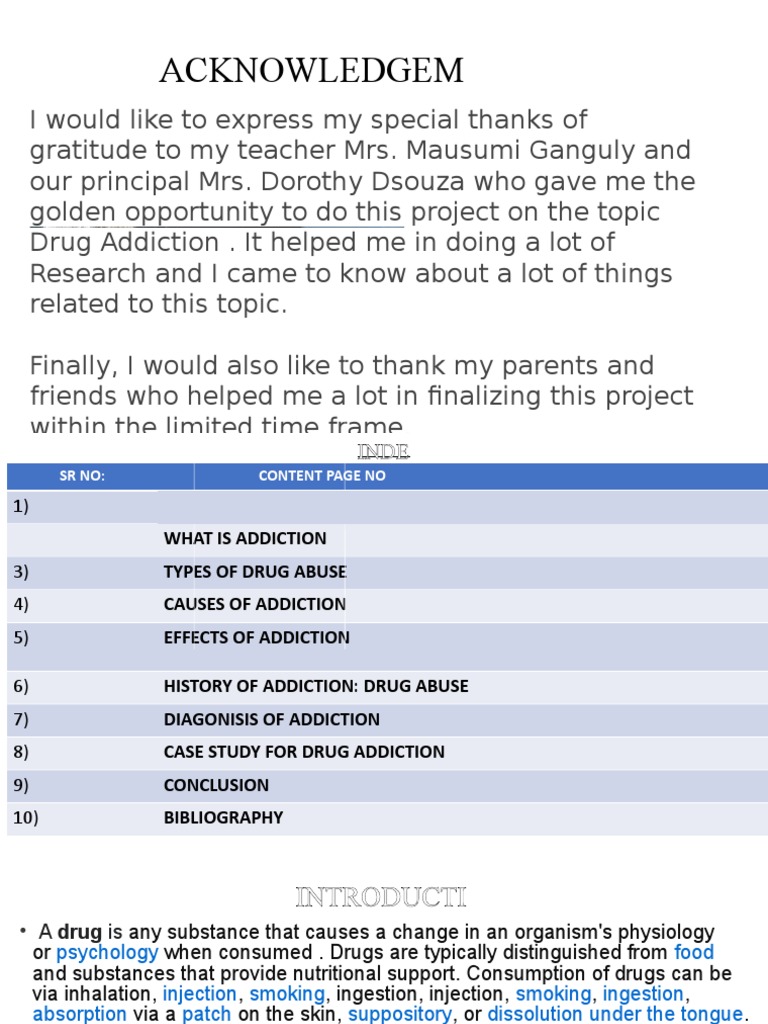 Shreya Thokal - Drug Addiction Biology Project | PDF | Clinical ...