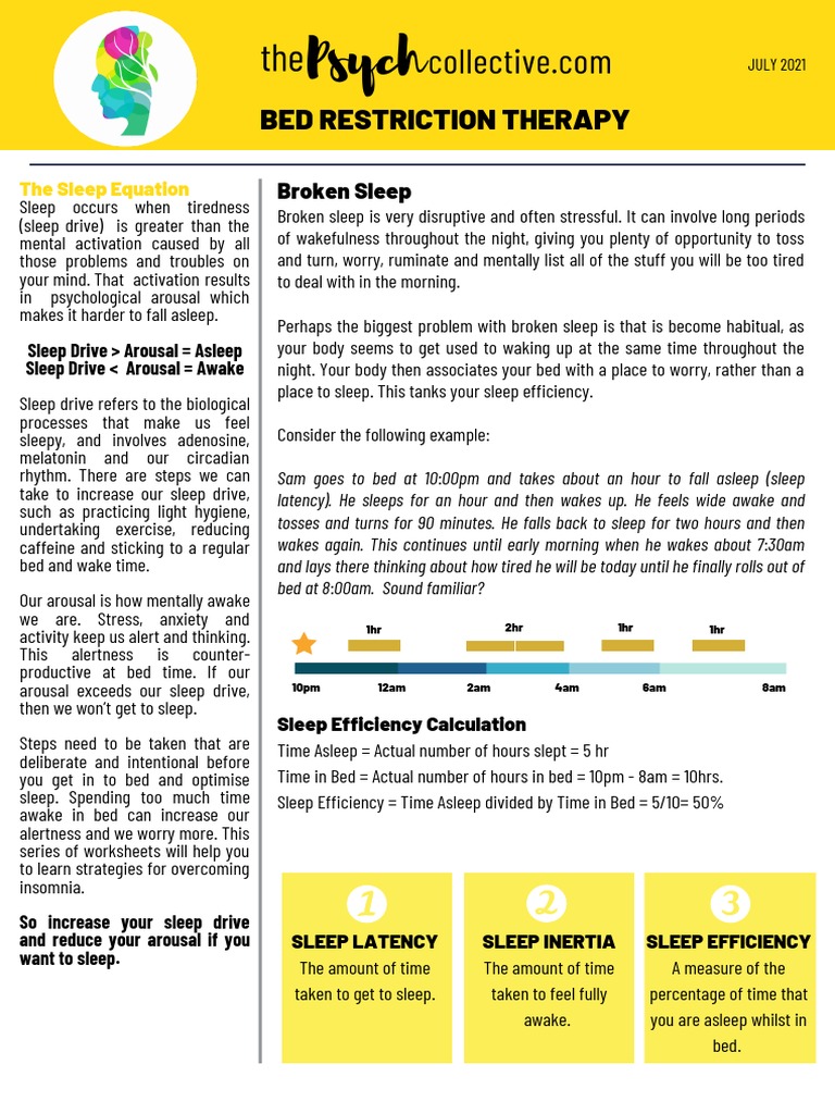 Sleep Handout - Bed Restriction Therapy | Download Free PDF | Sleep ...