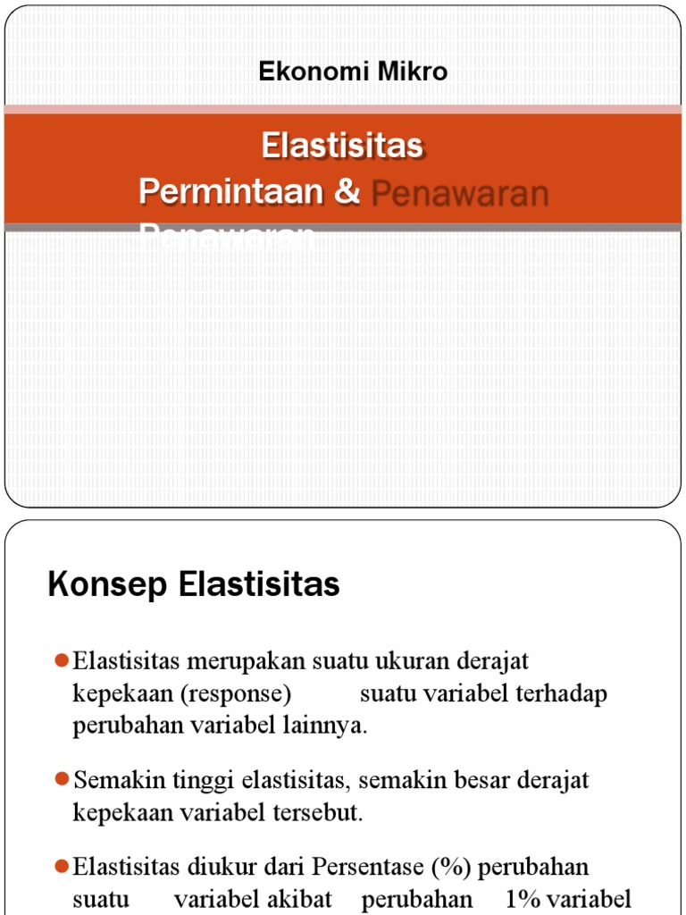 Ekonomi Mikro Elastisitas Permintaan Dan Penawaran | PDF