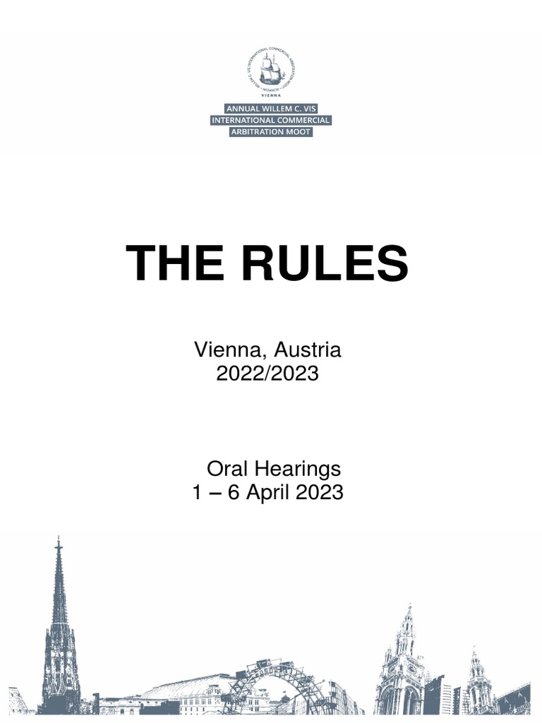 30th Willem C Vis International Commercial Arbitration Moot Rules | PDF