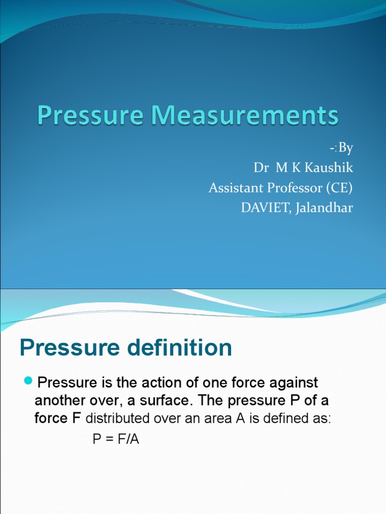 Chapter 5 Pressure Measurements Students | PDF | Pressure Measurement | Pressure