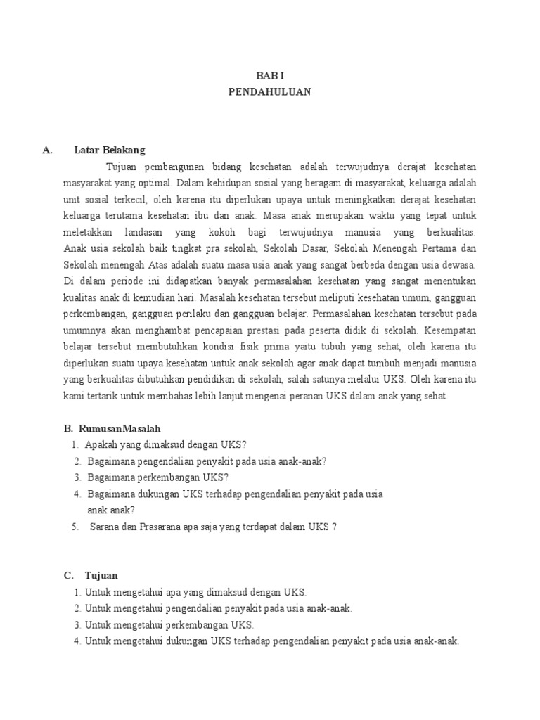 Makalah Uks | PDF | Pengembangan Diri | Gaya Hidup