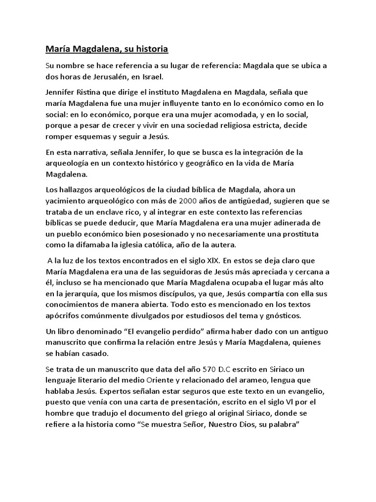 Historia y legado de María Magdalena | PDF | María Magdalena | Jesús