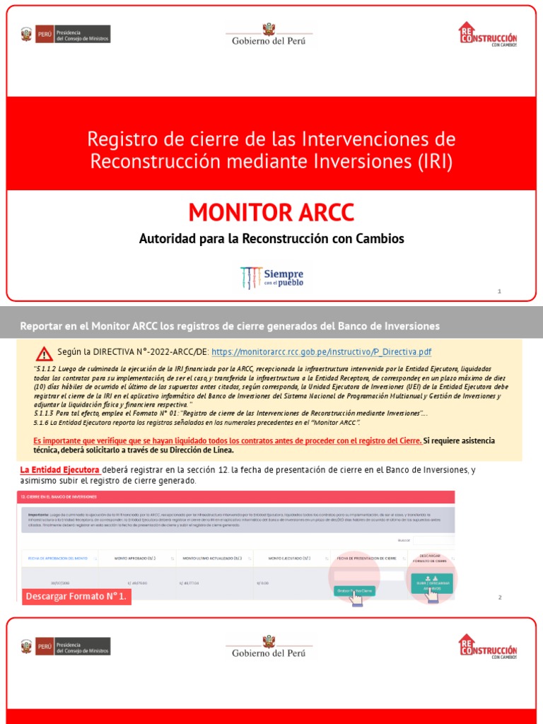Guía de Cierre de Intervenciones - Monitor ARCC | PDF | Informática