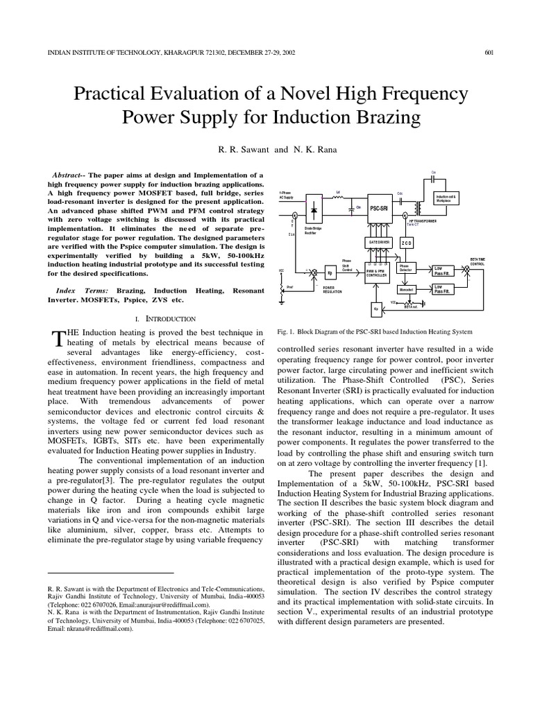 High Frequency Power Supply Pdf Power Inverter Transformer