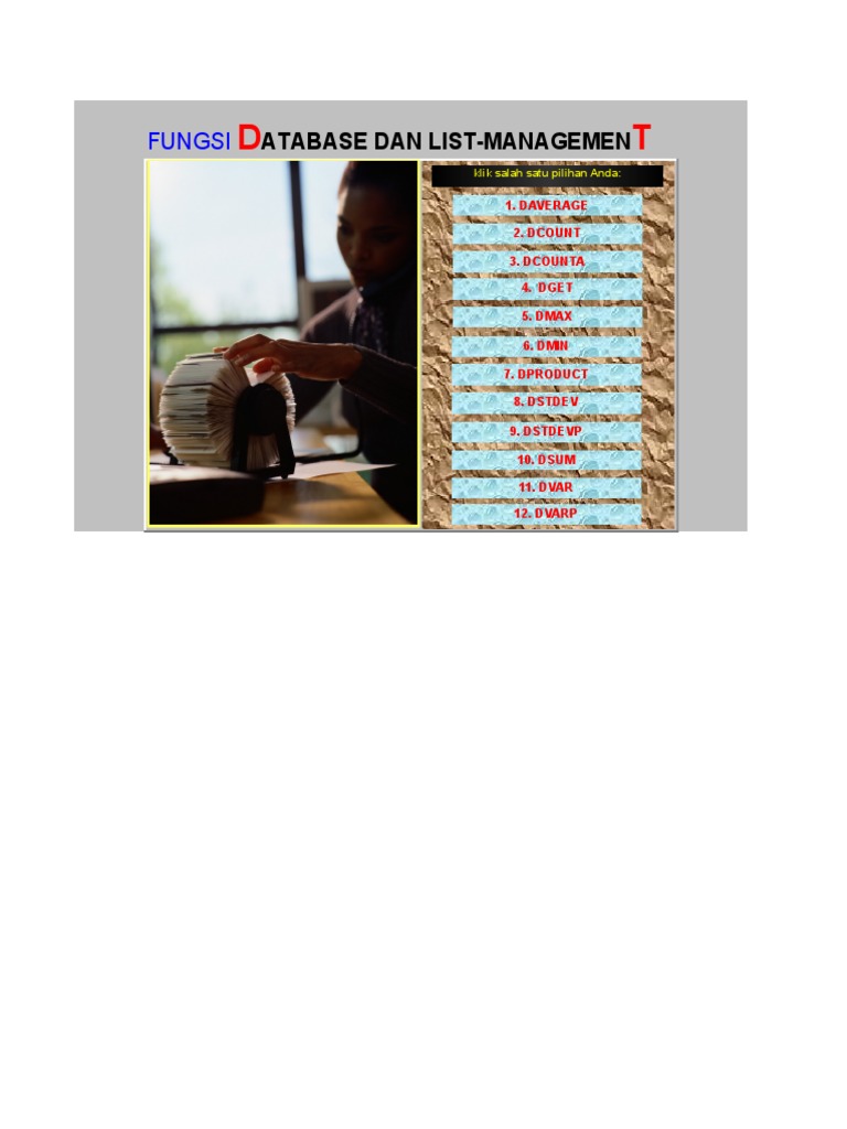 Fungsi Database Dan List Management (Latihan) | PDF