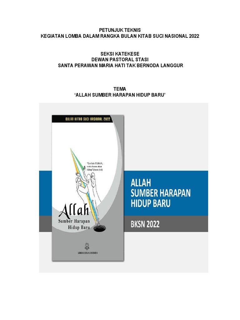Petunjuk Lomba Baca Kitab Suci 2022 | PDF