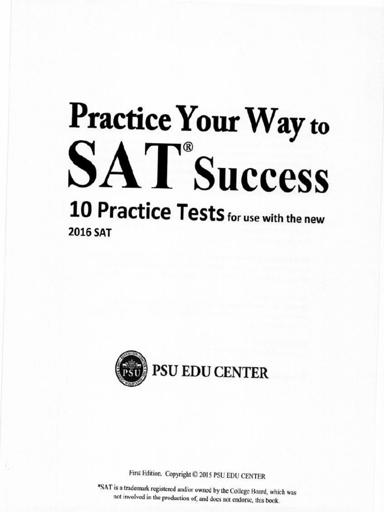 Practice Your Way To Success 5 Sat Practice Test | PDF