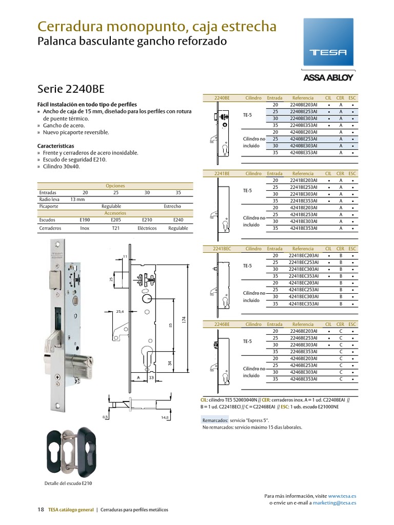 TESA LMESLOC2240BE Ficha Técnica 1 | PDF | Materiales de construcción ...