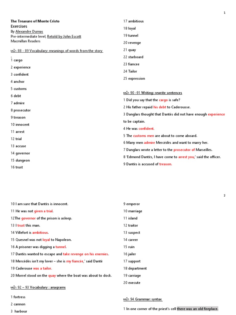 Airi-Keys To Count of Monte Cristo | PDF Airi-Keys To Count of Monte Cristo | PDF
