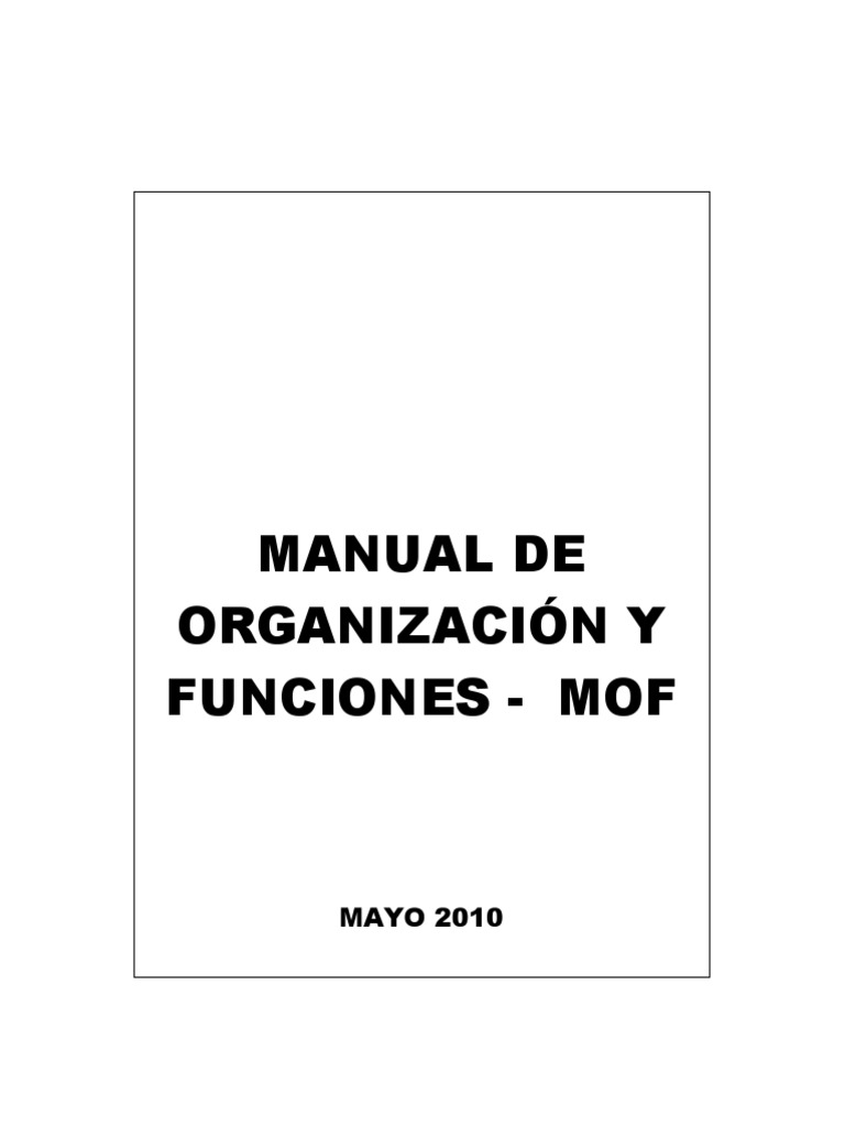 Ejemplo de Mof | PDF | Gestión de recursos humanos | Planificación