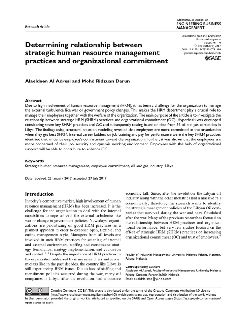 Determining Relationship Between Strategic Human R | PDF | Employment | Human Resource Management