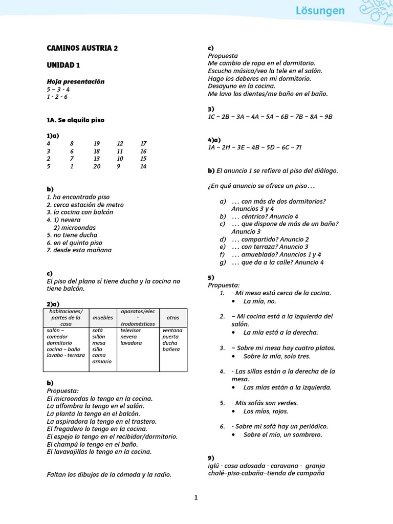 Caminos Austria 2 Unidad 1 | PDF