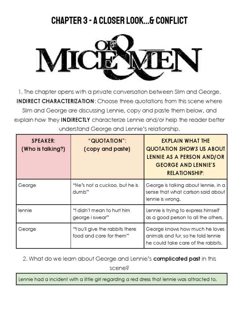 of Mice and Men - Chapter 3 | PDF