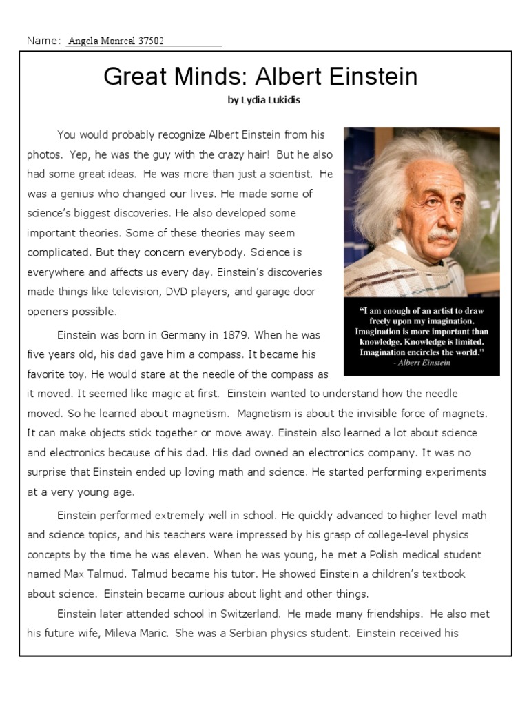 Einstein's Brilliant Mind: An Analysis of Albert Einstein's Life ...
