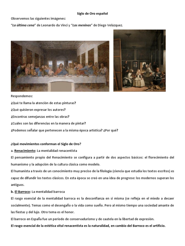 Siglo de Oro Español | PDF | Renacimiento | Barroco
