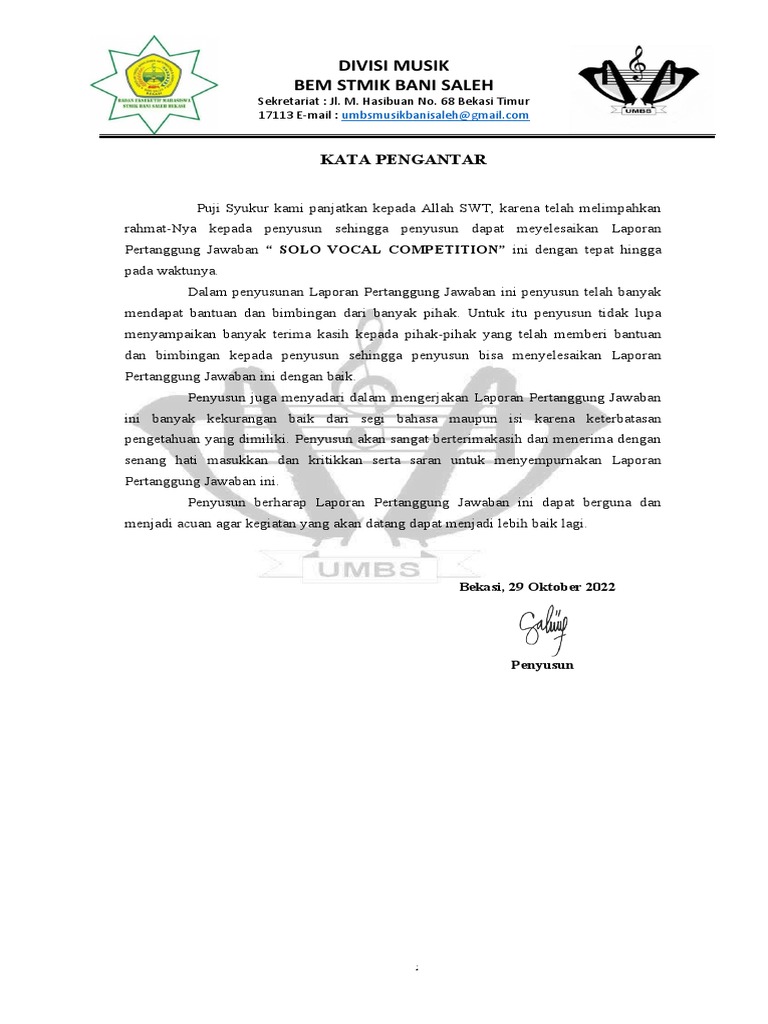 Laporan Kompetisi Solo Vocal | PDF