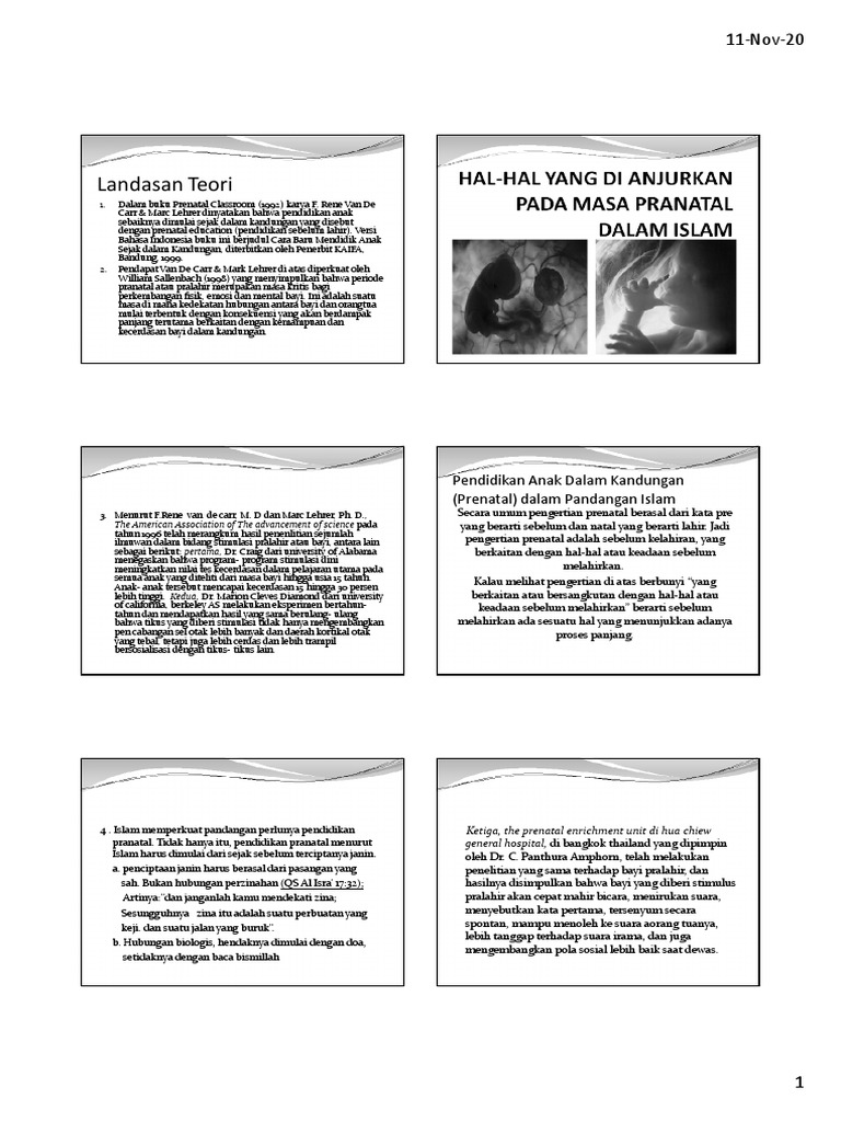 Pendidikan Pranatal dalam Islam | PDF | Pengembangan Diri | Kesehatan ...