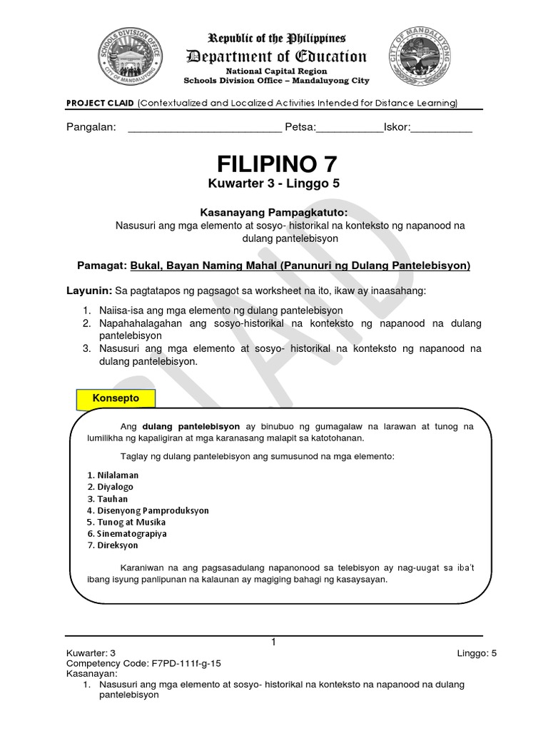 AS5 Filipino7 | PDF