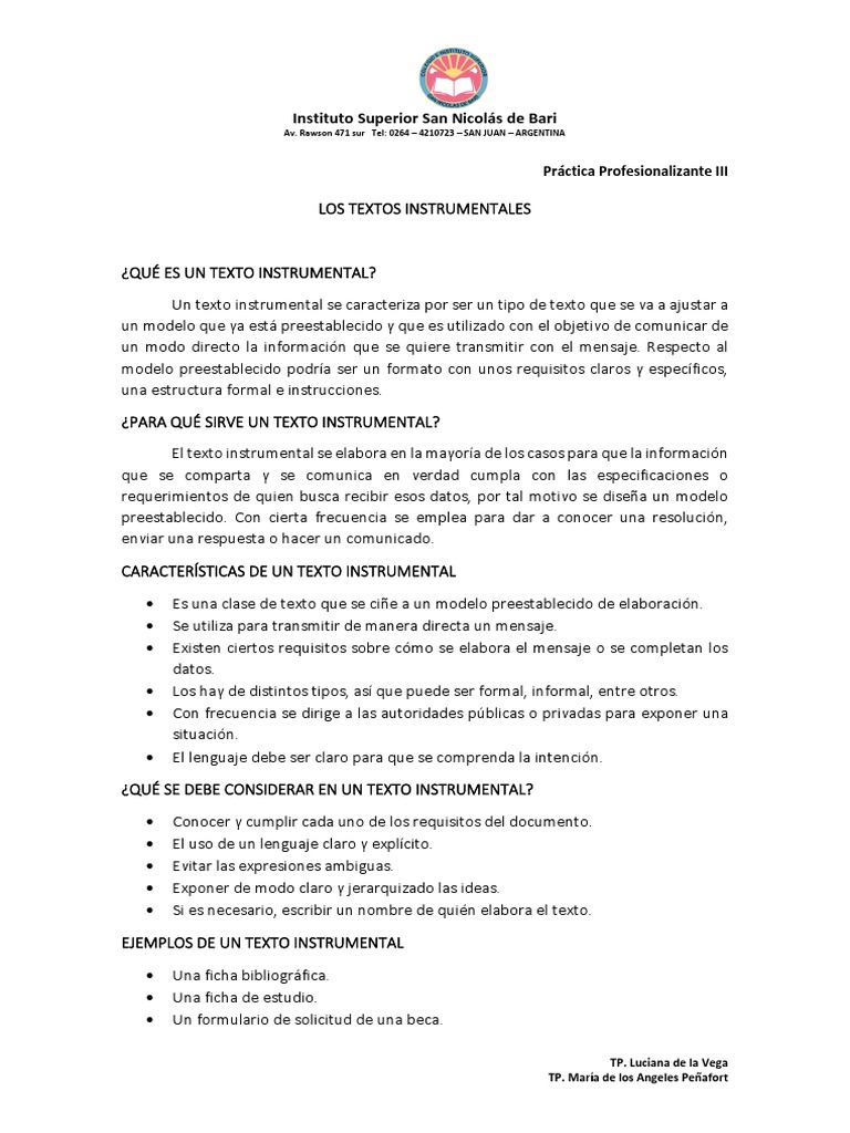 Clase 2 Textos Instrumentales | PDF | Plan de estudios Clase 2 Textos Instrumentales | PDF | Plan de estudios