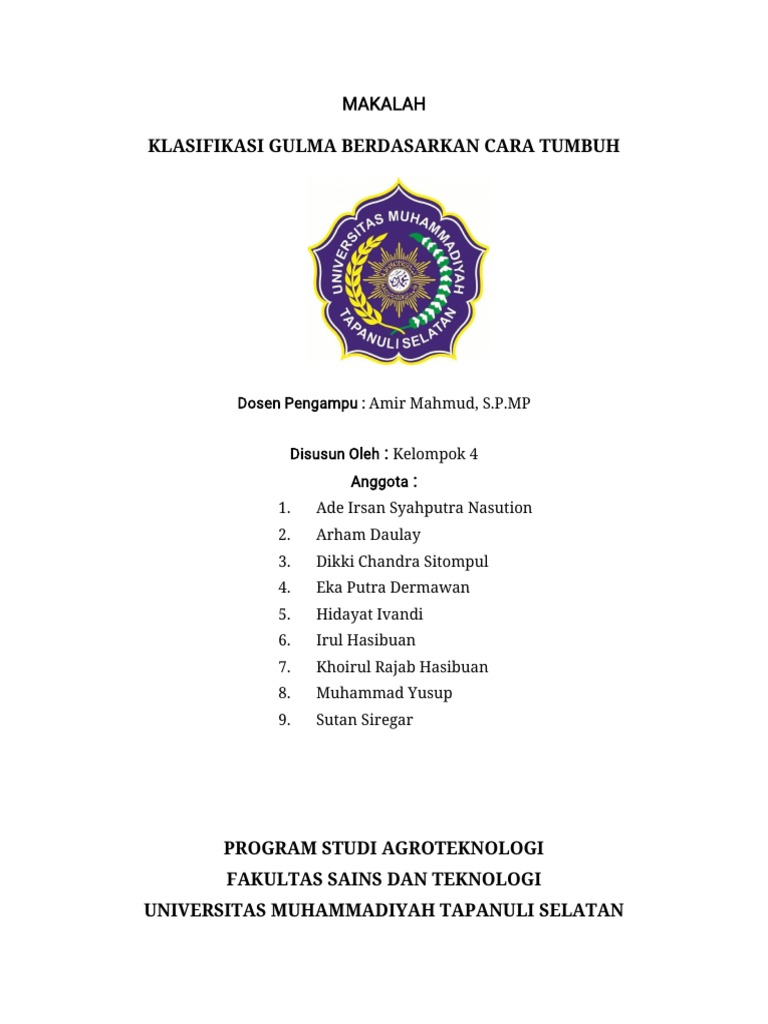 Klasifikasi Gulma Berdasarkan Tumbuh | PDF