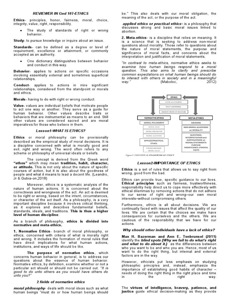 The Importance of Ethics: A Review of Key Concepts and Principles | PDF ...