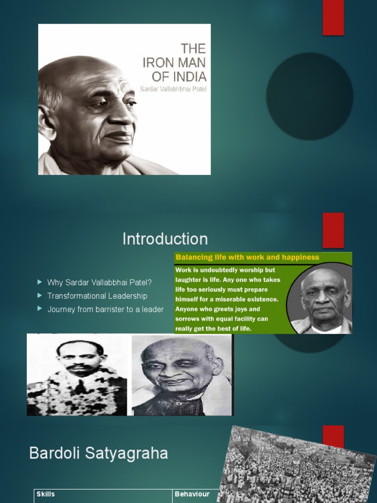 Sardhar Vallabhai Patel PPT Edited | PDF | Jawaharlal Nehru | Indian Independence Movement