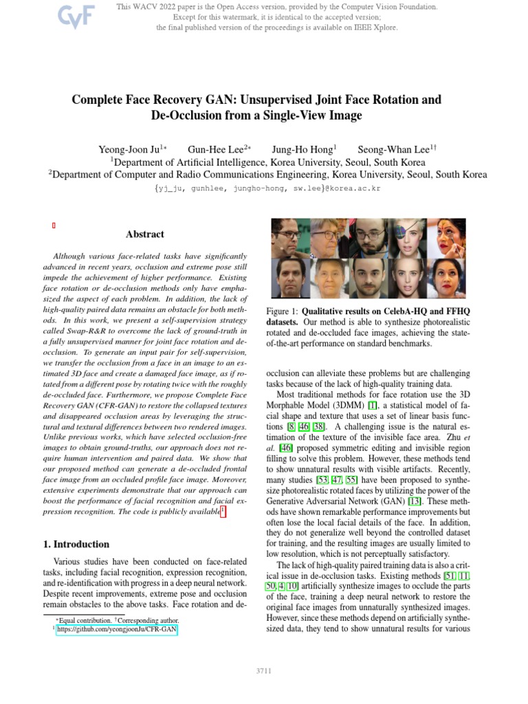 Ju Complete Face Recovery GAN Unsupervised Joint Face Rotation and De ...