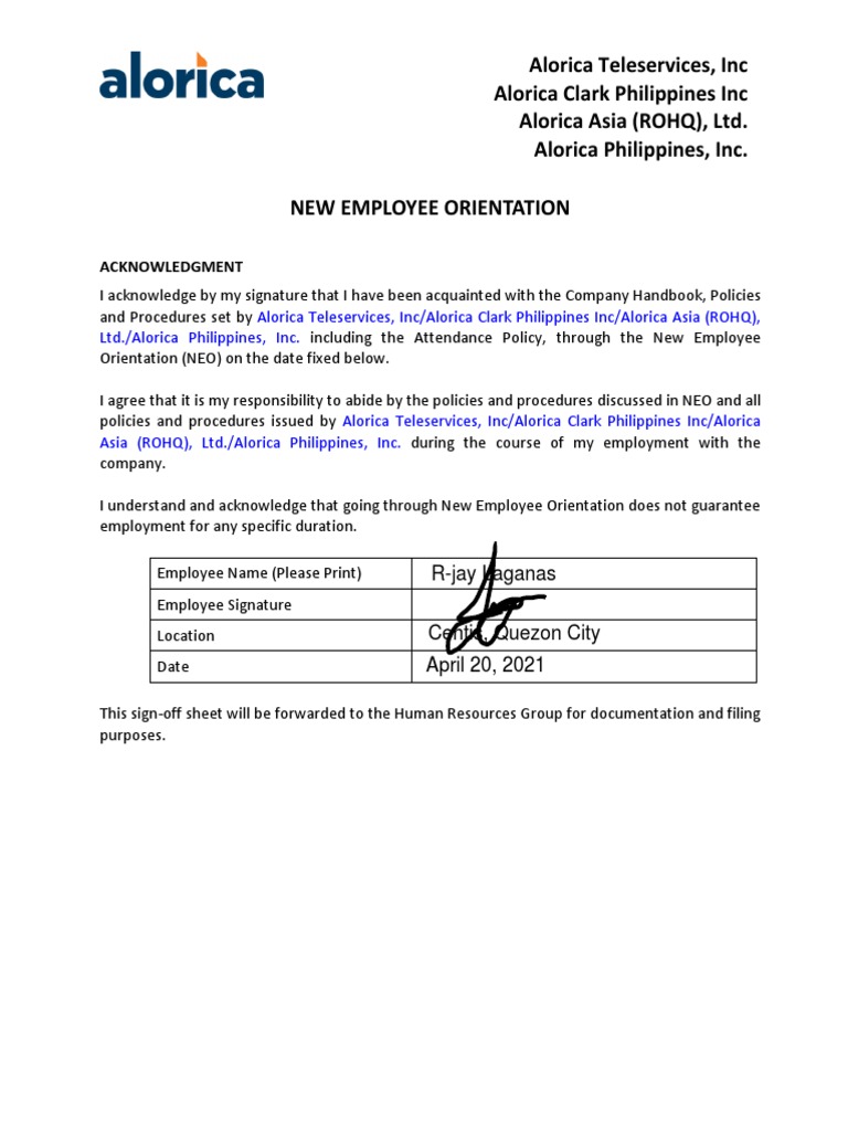 Combined NEO Sign-Off Sheets 2021 | PDF | Employment | Business