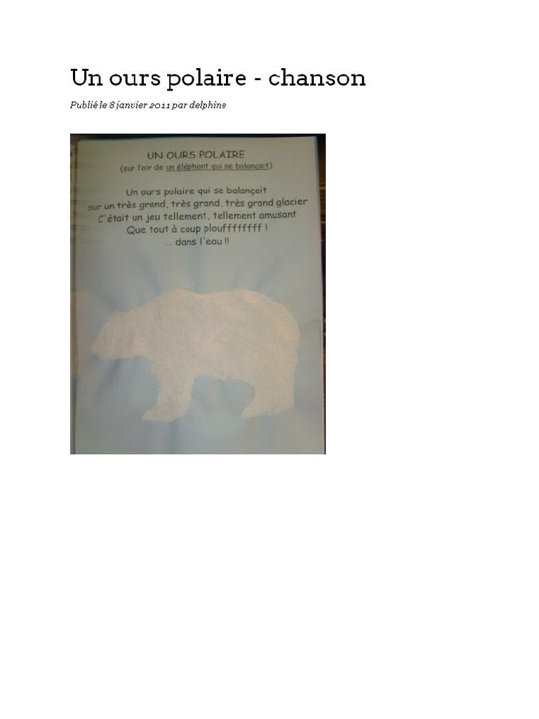 Chanson L'ours Polaire | PDF