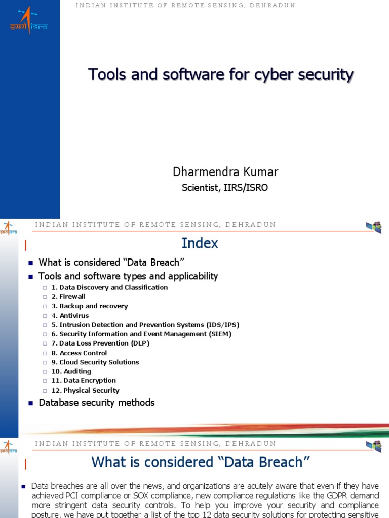 Tools and Methods for Ensuring Cyber Security and Data Protection | PDF | Computer Security ...