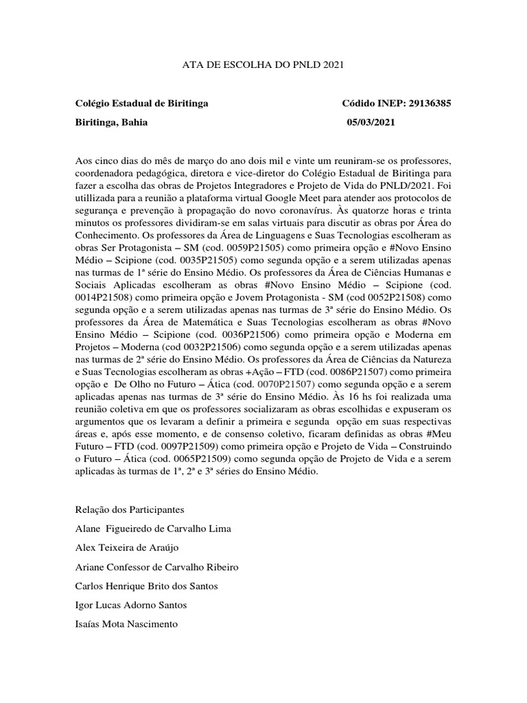 Modelo De Ata Pronto