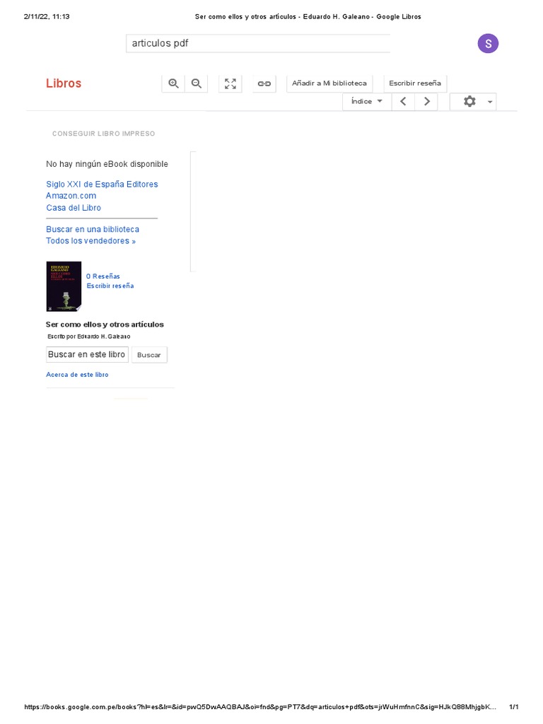 Ser Como Ellos y Otros Artículos - Eduardo H. Galeano - Google Libros | PDF