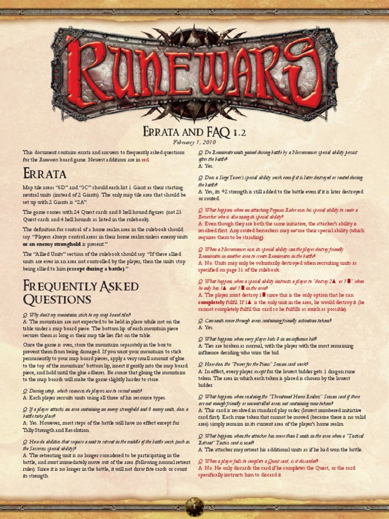 Runewars Faq 1 2 | PDF