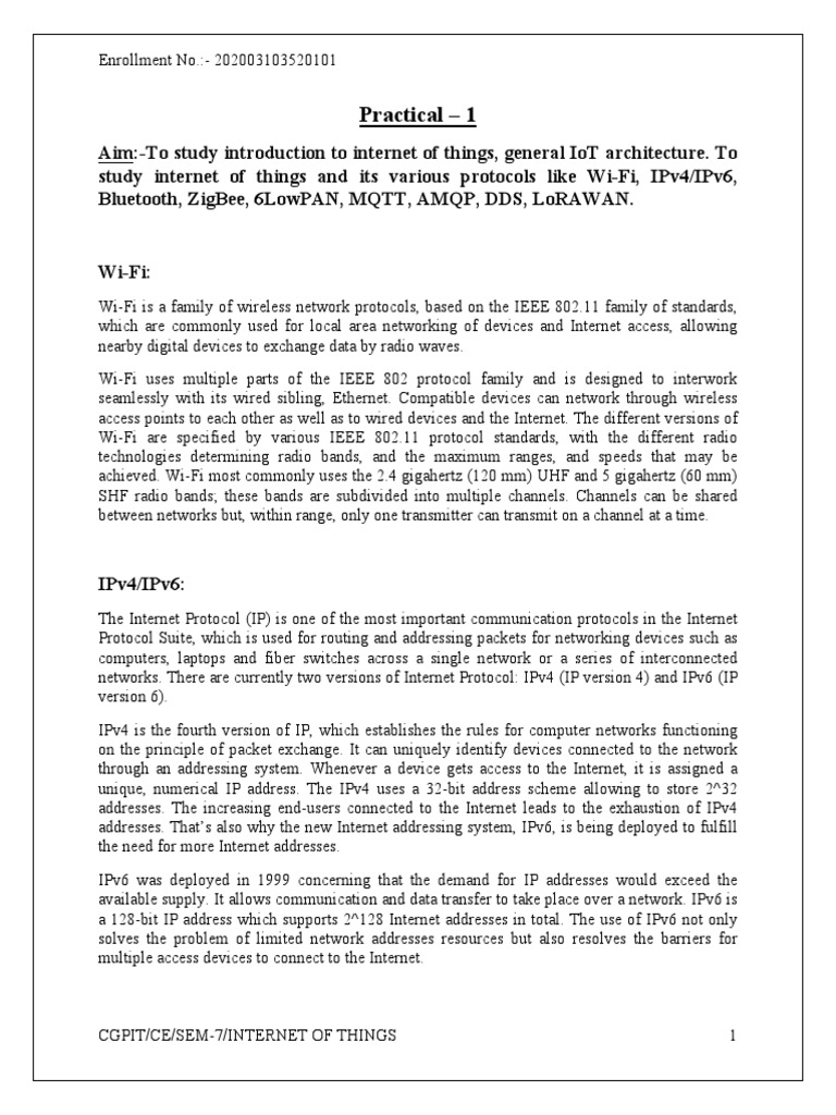 IoT Practical | PDF | Computer Network | I Pv6
