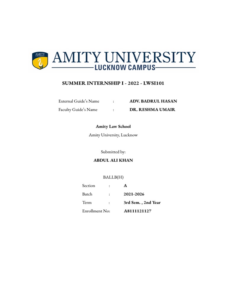 NTCC Project Amity Lucknow | PDF | Lawyer | Experience