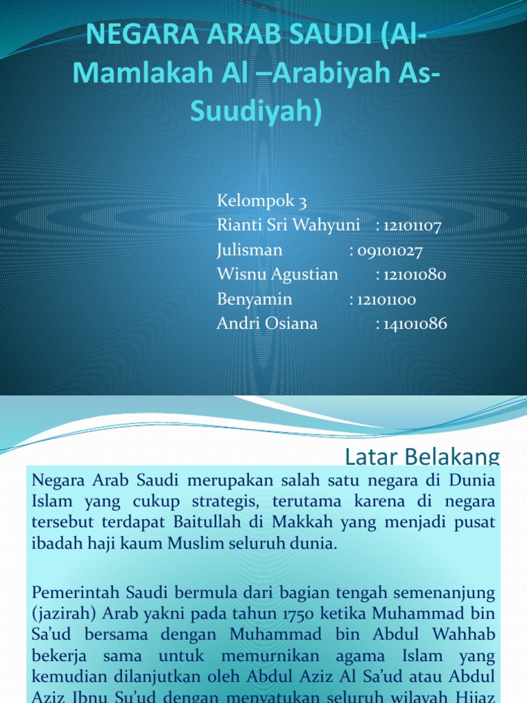 Negara Arab Saudi (Al-Mamlakah Al - Arabiyah As - Suudiyah) | PDF
