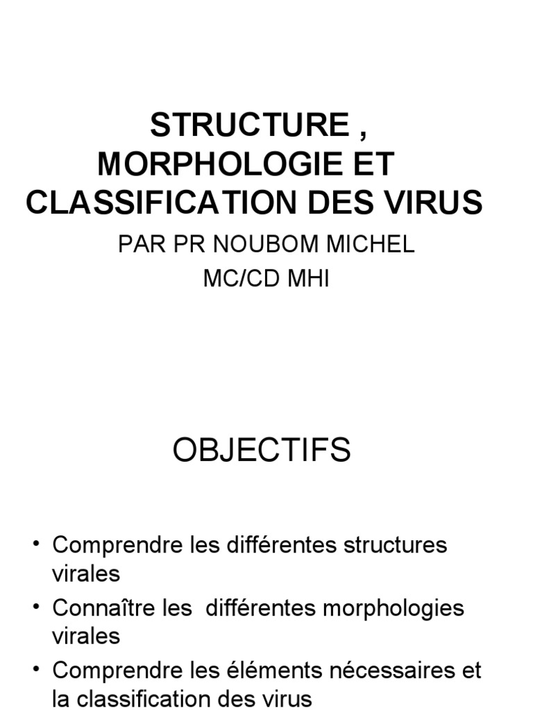 Structure et classification des virus | PDF | Virus | Sciences de la vie