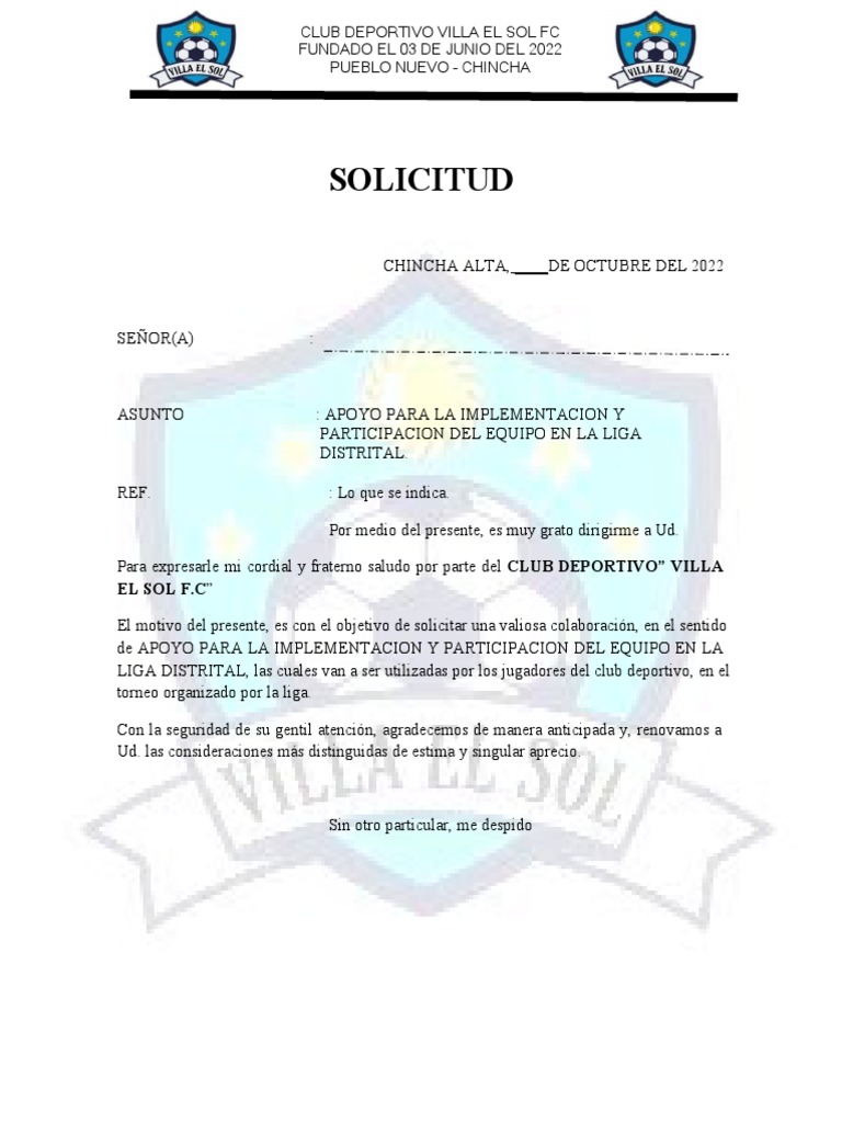 Solicitud Donacion Uniformes | PDF