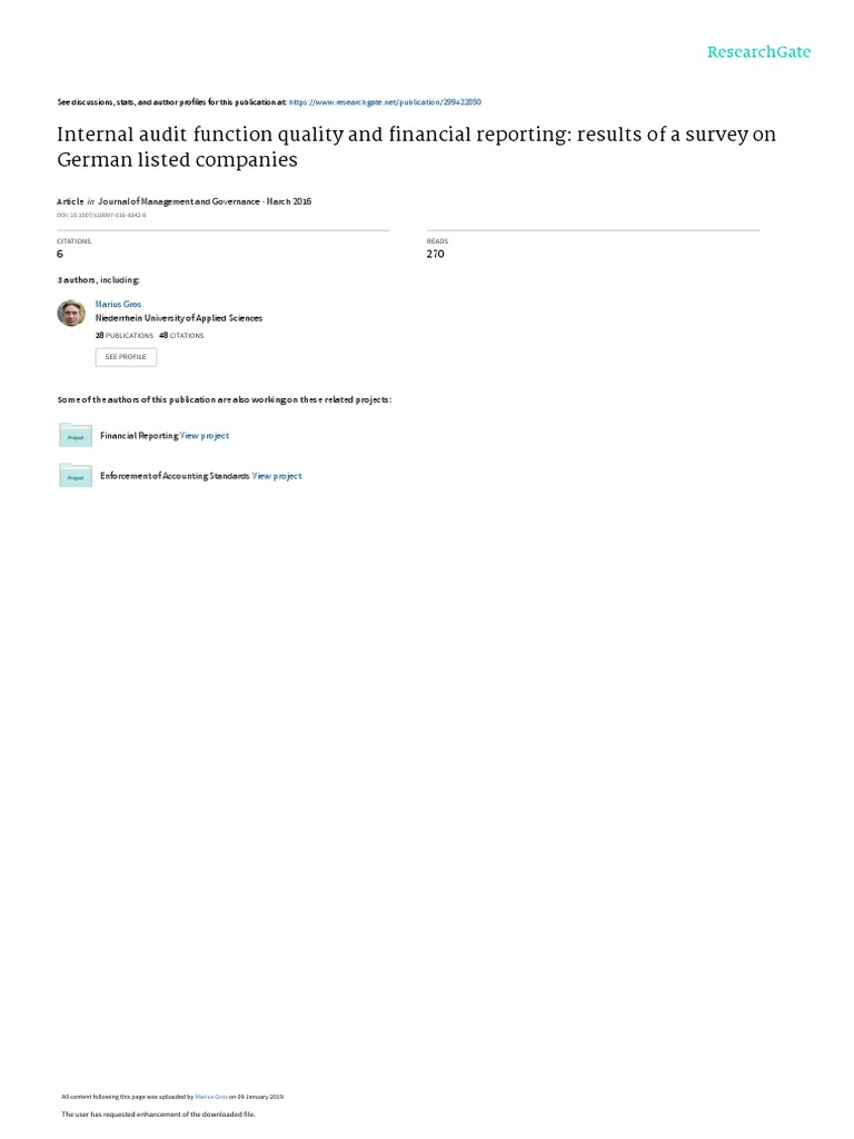 Internal Audit Function Quality and Its Impact on Financial Reporting Quality and Audit ...