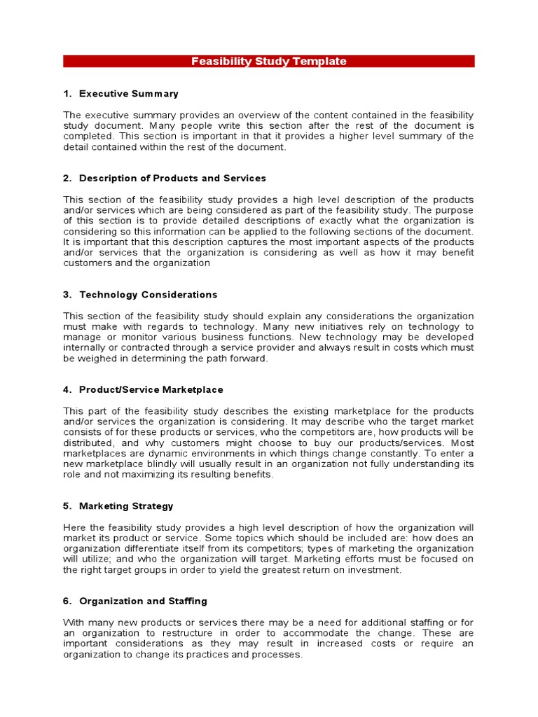 Feasibility Study Template | Download Free PDF | Feasibility Study ...