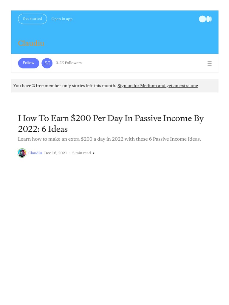 Earn $200 Daily: 6 Passive Income Ideas | PDF | Exchange Traded Fund ...