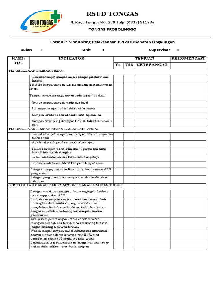 Supervisi Ppi Kesling | PDF