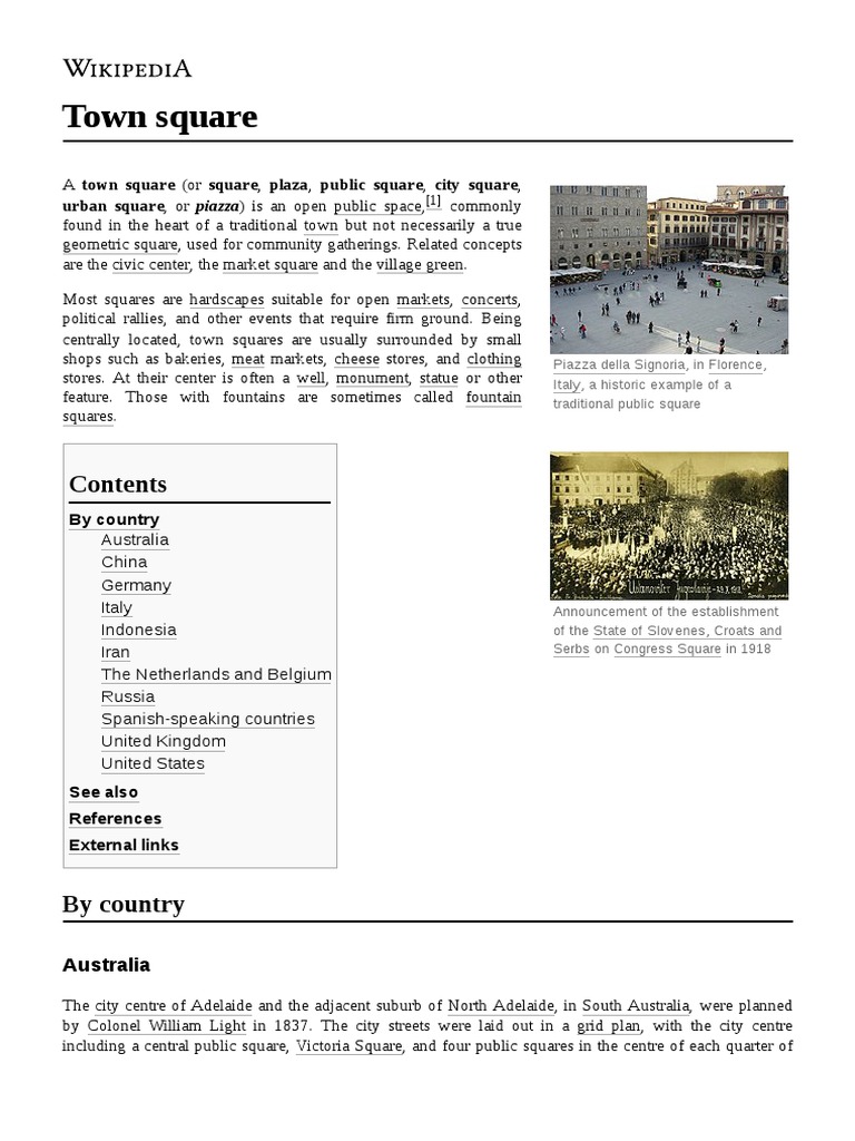 Town Square | PDF | Urban Design | Urbanization