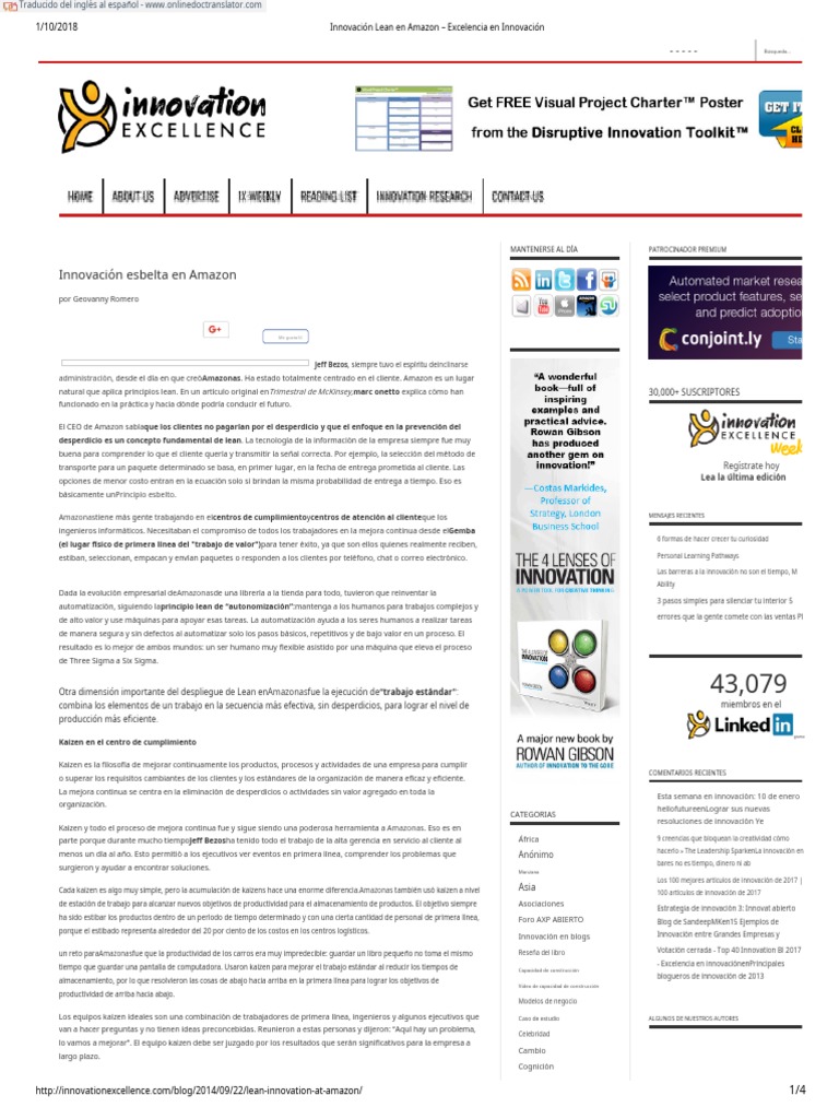 Lean Innovation at Amazon - Innovation Excellence-1-2.en - Es | PDF ...
