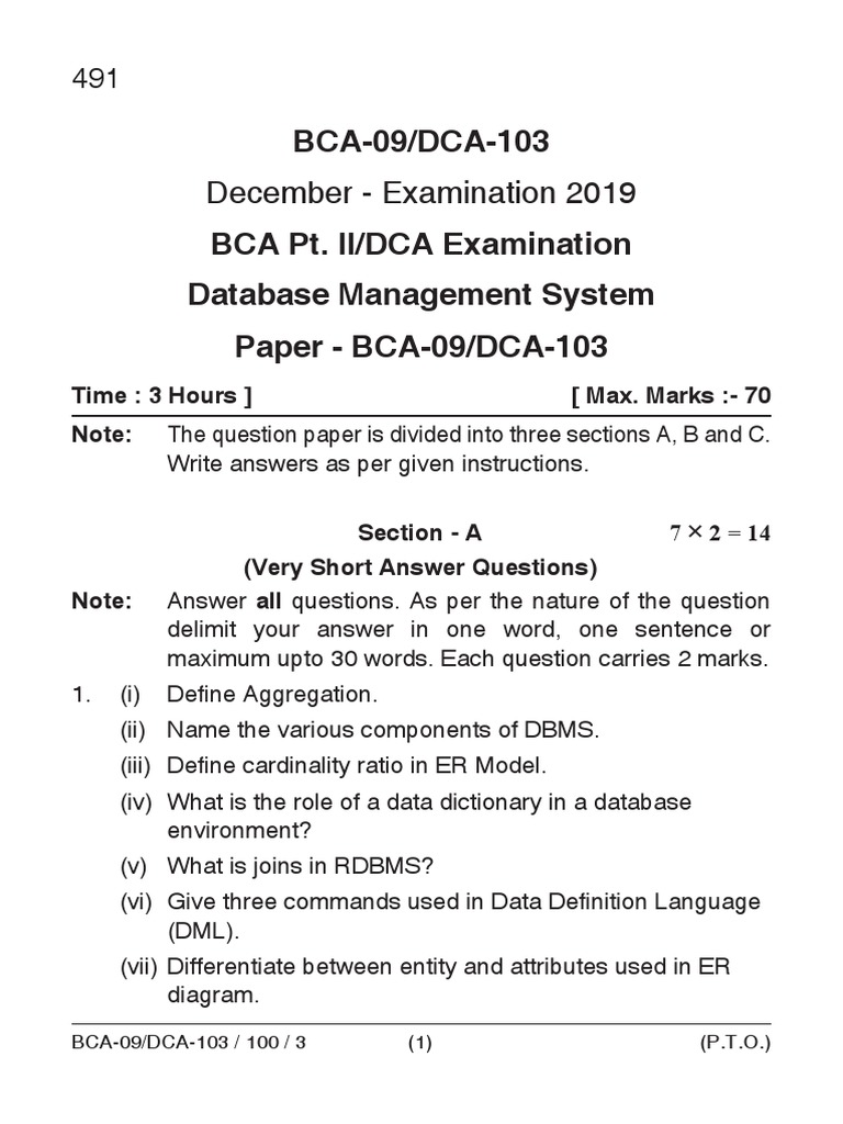 Bca 09 Dca 103 | PDF | Databases | Relational Database